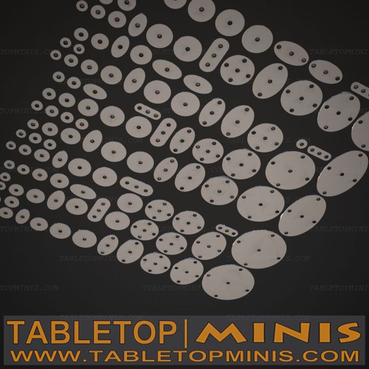 3D Printable Ancient Ruin Circular Bases Bundle by TableTopMinis