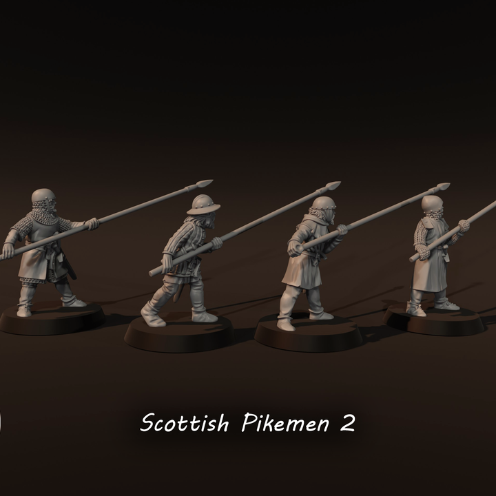 3D Printable Scottish Pikemen 2 by Medbury Miniatures