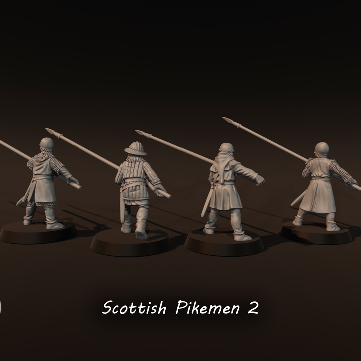 3D Printable Scottish Pikemen 2 by Medbury Miniatures
