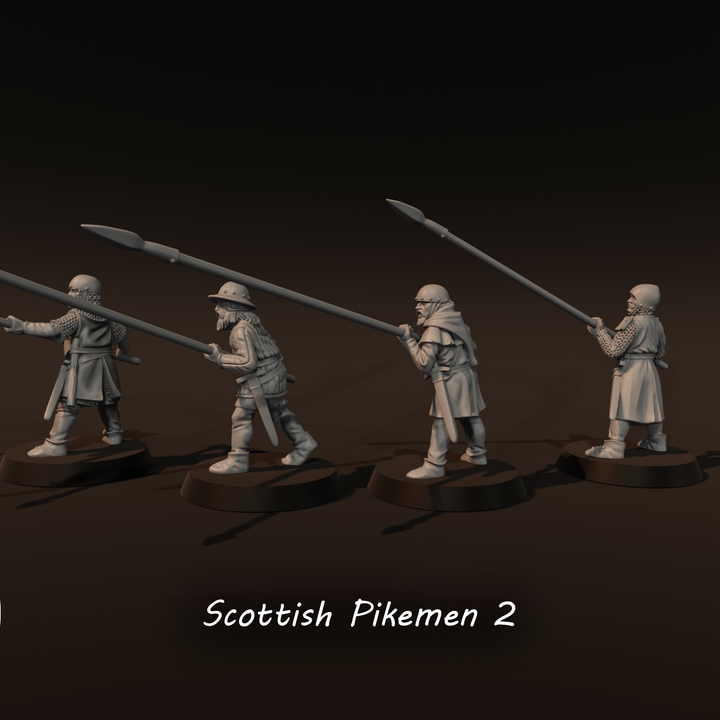 3D Printable Scottish Pikemen 2 by Medbury Miniatures