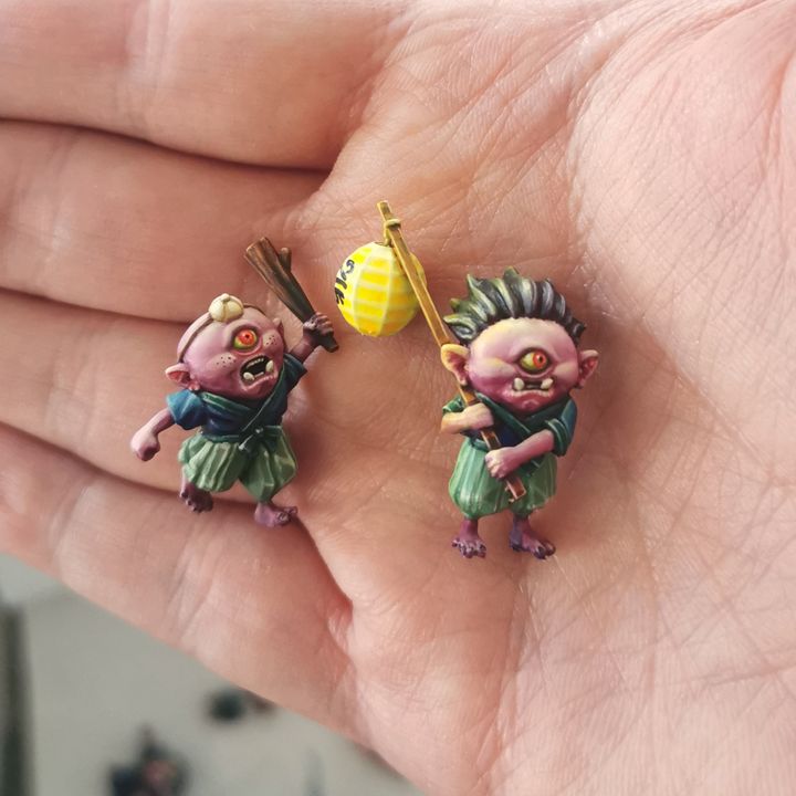 3D Print of Goblin Kids - Futaba & Kozue, Oni Children (Pre-supported ...