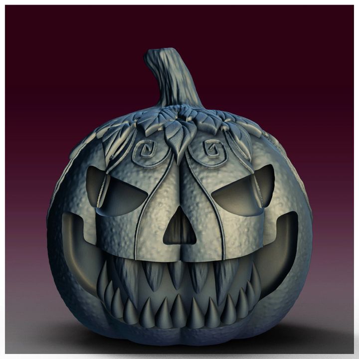 3D Printable Spooky Horror Halloween Classic Pumpkin Jar Planter/ Candy ...