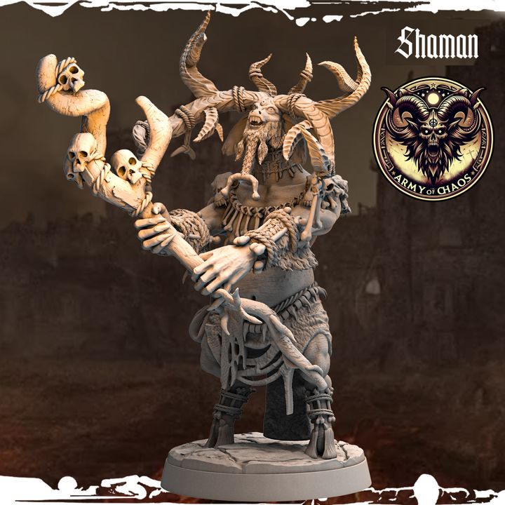 3D Printable Shaman - Army of Chaos: Beasts by Monolith Arts