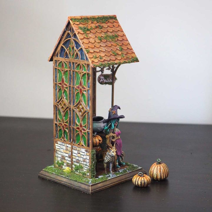 3D Printable Witch workshop - diorama 75mm by La Louve 3D