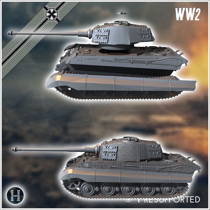 3D Printable Panzer VI Tiger II (Henschel) - Königstiger King Tiger ...