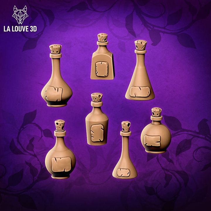 3D Printable Little potions by La Louve 3D