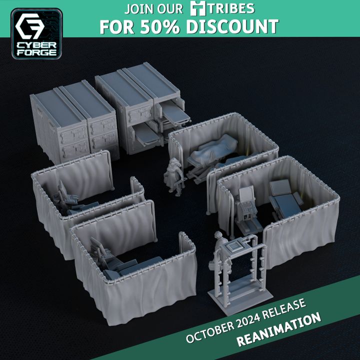 3D Printable Morgue Terrain Set Cyber Forge October 2024 Release by ...