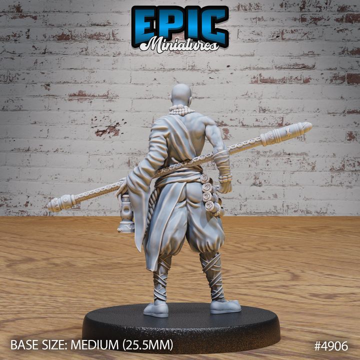 3D Printable Shaolin Monk / Male Priest / Eastern Human Warrior / Kung ...