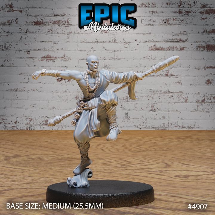3D Printable Shaolin Monk Attack / Male Buddhism Priest / Eastern Human ...