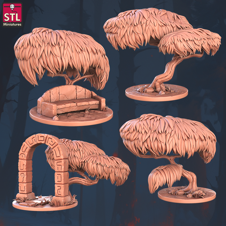 3D Printable Floating Islands Set by STL Miniatures