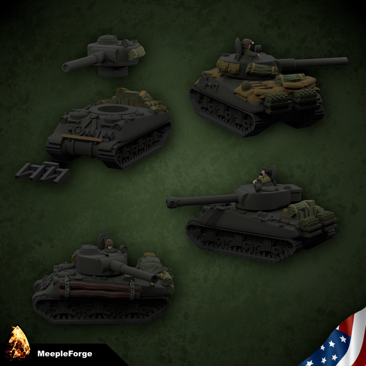 3D Printable WW2 Sherman and Firefly Tank 32mm length 1:200 Scale by ...
