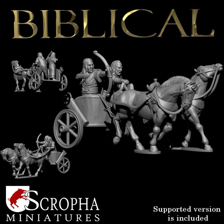3D Printable Hittite light chariot by Scropha Miniatures