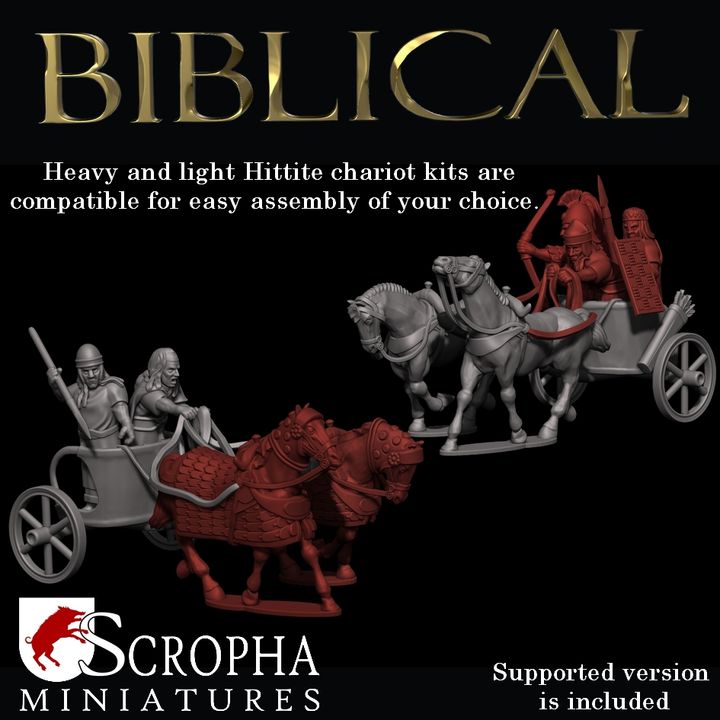 3D Printable Hittite light chariot by Scropha Miniatures