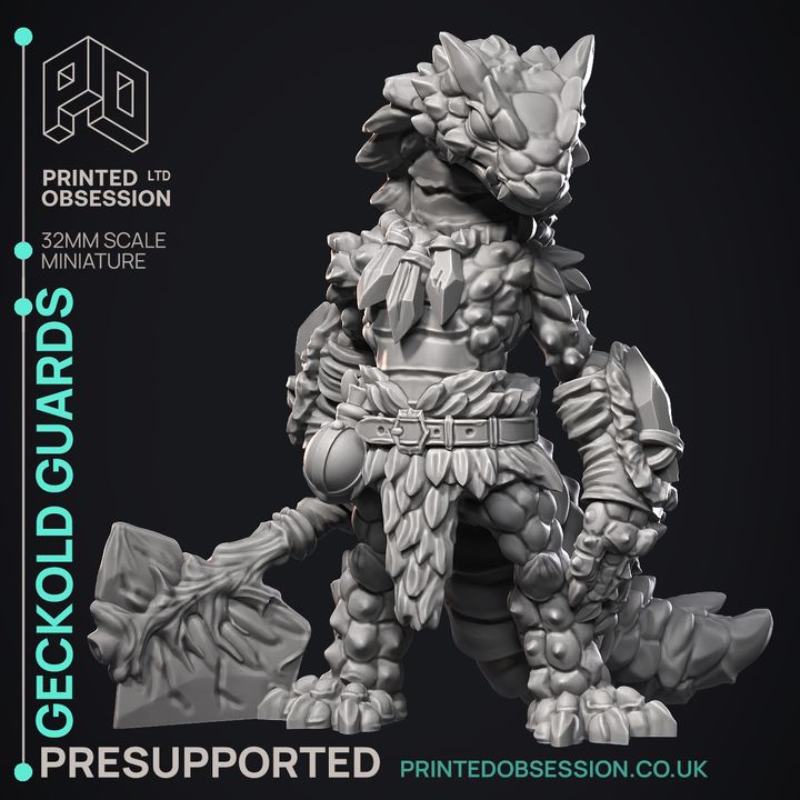 3D Printable Geckold Guards - 2 Models - PRESUPPORTED - Illustrated and ...