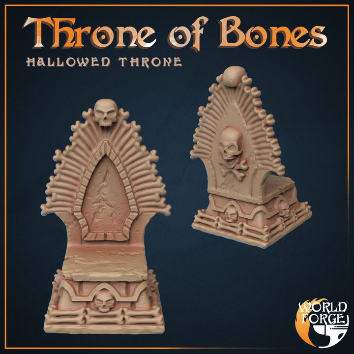 3D Printable Throne of Bones by World Forge Miniatures