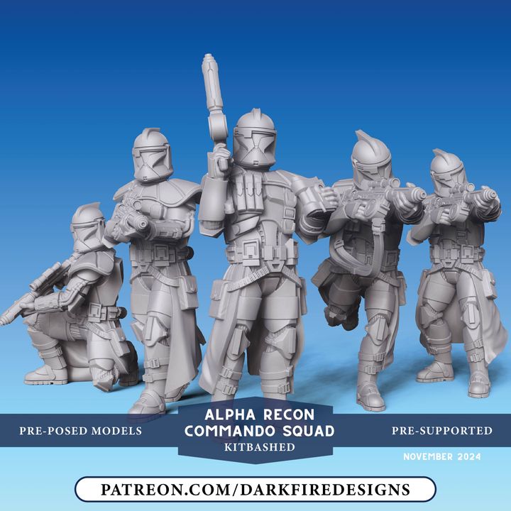 3D Printable Alpha Recon Commando Squad by Dark Fire Designs