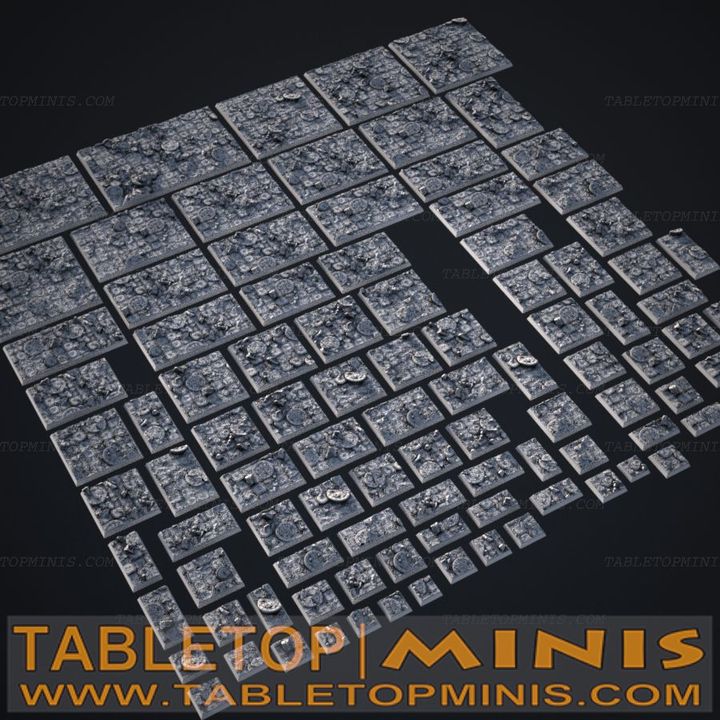 3D Printable Ancient Ruin Rectangular Bases Bundle by TableTopMinis