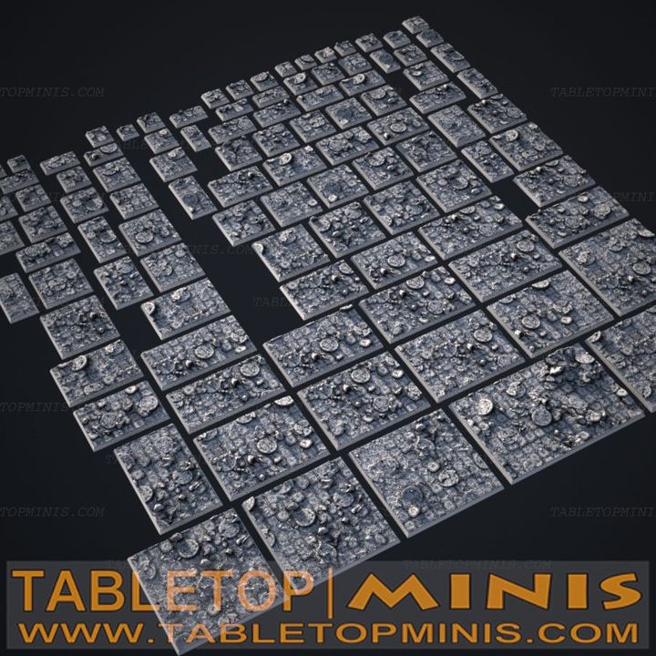 3D Printable Ancient Ruin Rectangular Bases Bundle by TableTopMinis