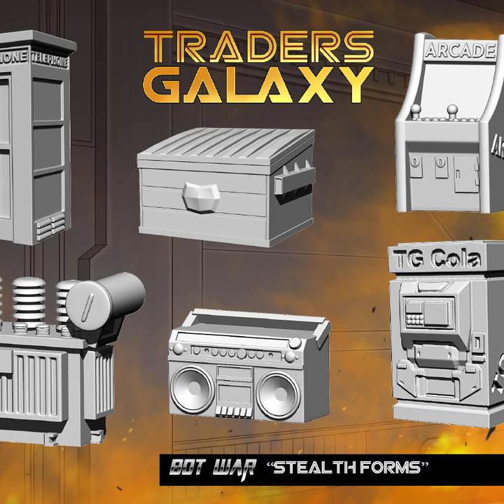 3D Printable Bot War - Stealth Alt Forms by Traders Galaxy Miniatures ...