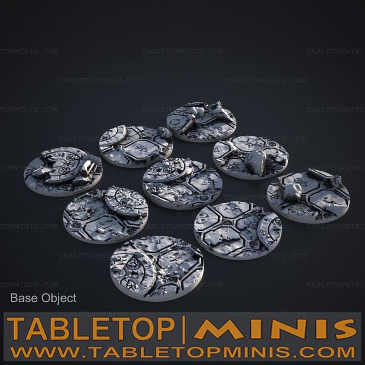 3D Printable Ancient Ruins 25mmx25mm Circular Base Toppers by TableTopMinis