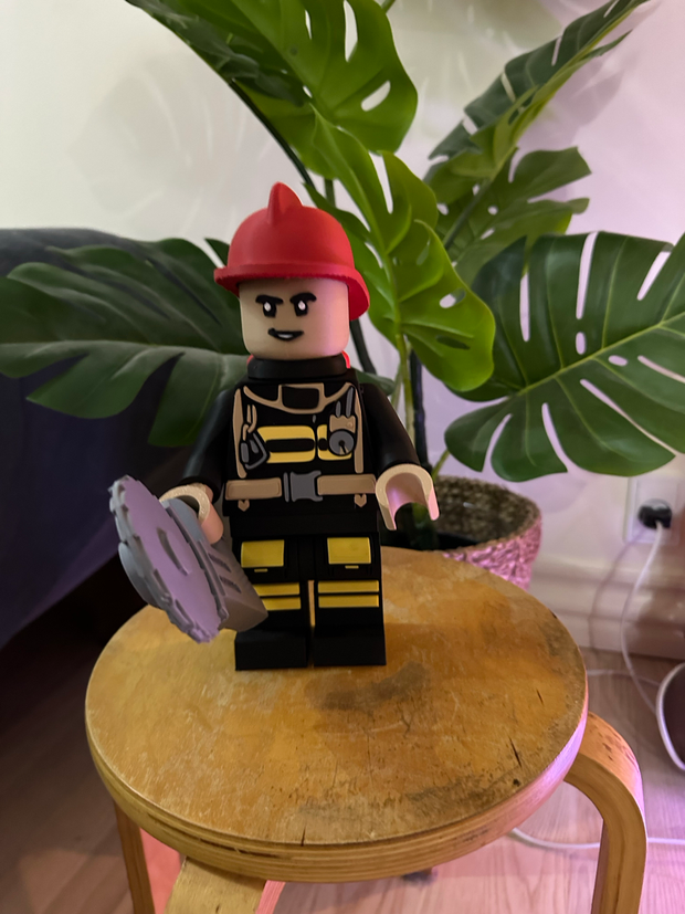 3D Printable Firefighter Heroes Four-Pack Brick by Walter's World 3D