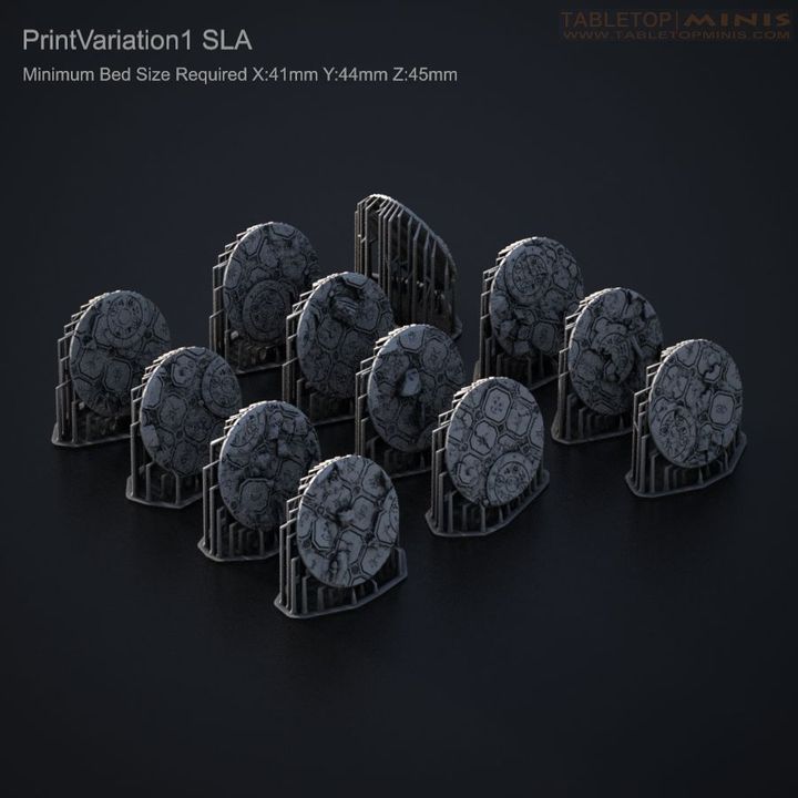 3D Printable Ancient Ruins 40mmx40mm Circular Base Toppers by TableTopMinis