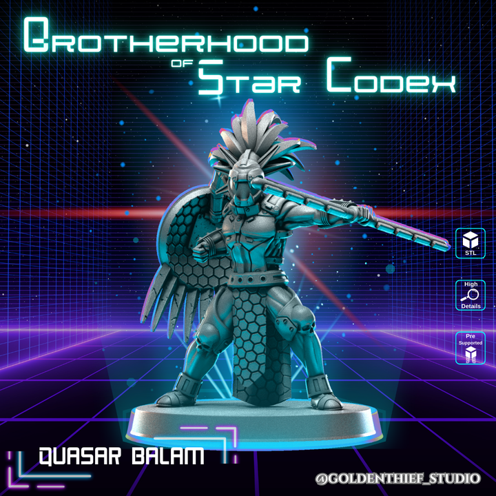 3D Printable Brotherhood of Star Codex - From Aztlán to the Stars by Golden Thief Studio