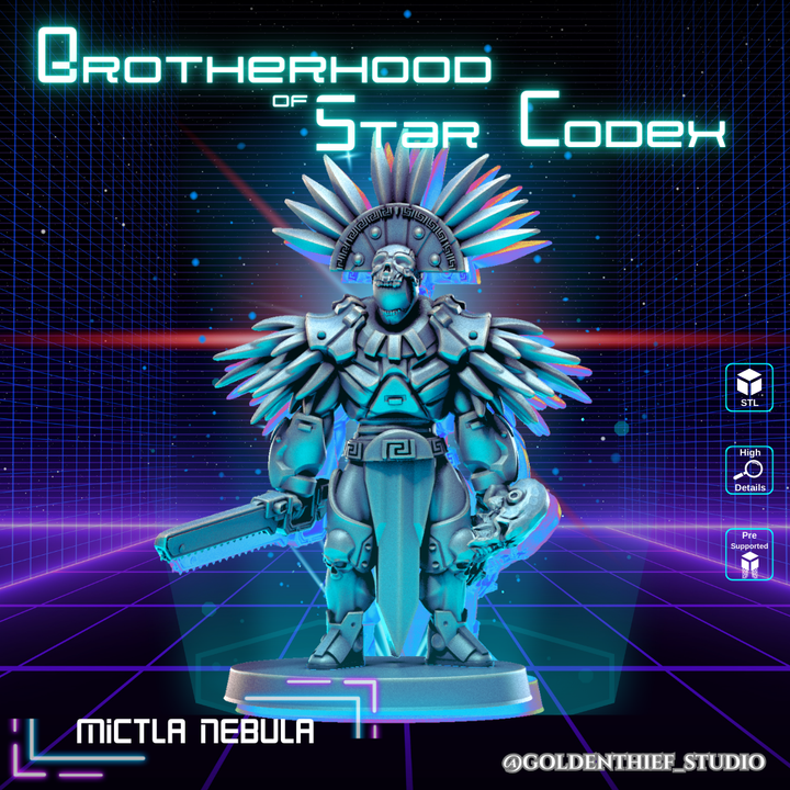 3D Printable Brotherhood of Star Codex - From Aztlán to the Stars by Golden Thief Studio