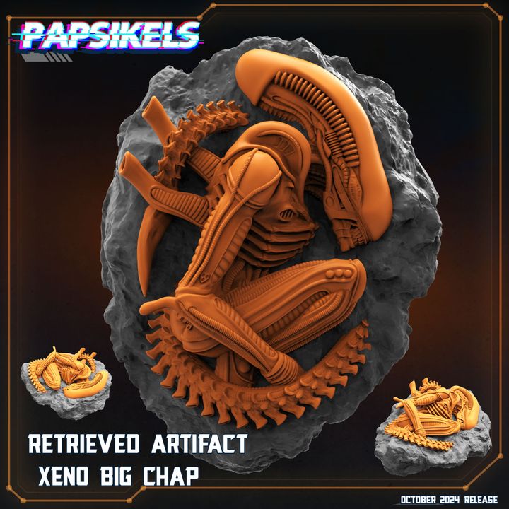 3D Printable RETRIEVED ARTIFACT XENO BIG CHAP by PAPSIKELS MINIATURES