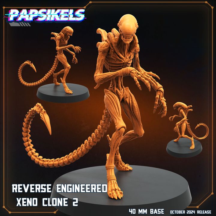 3D Printable REVERSE ENGINEERED XENO CLONES by PAPSIKELS MINIATURES