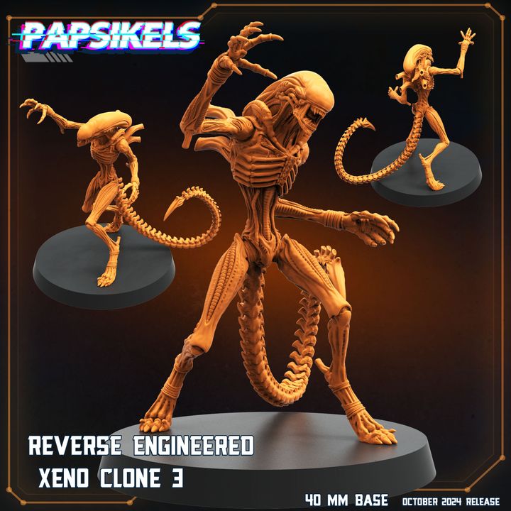 3D Printable REVERSE ENGINEERED XENO CLONES by PAPSIKELS MINIATURES