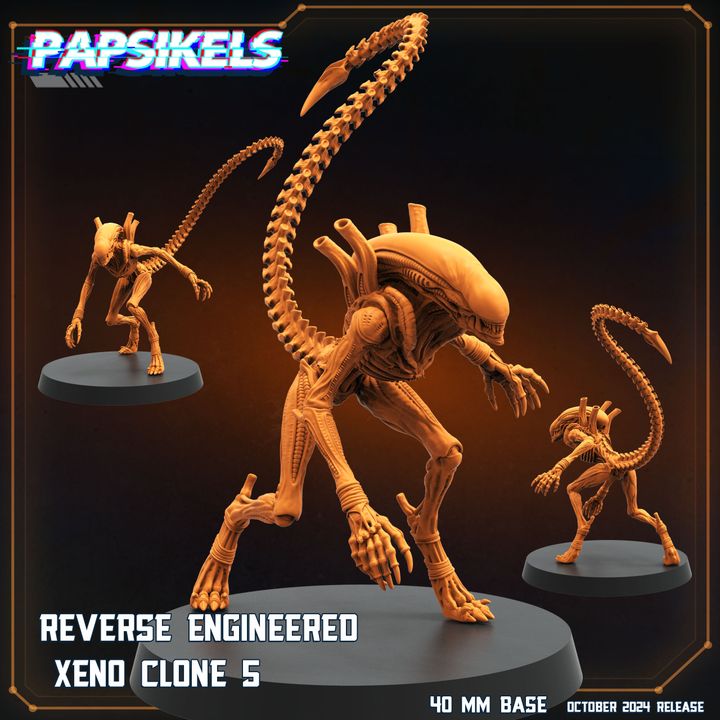 3D Printable REVERSE ENGINEERED XENO CLONES by PAPSIKELS MINIATURES