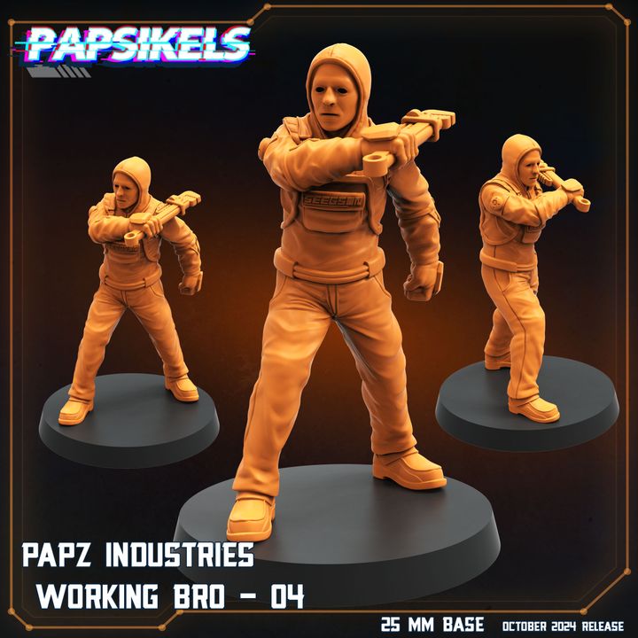 3D Printable PAPZ INDUSTRIES WORKING BROS SET 4 by PAPSIKELS MINIATURES