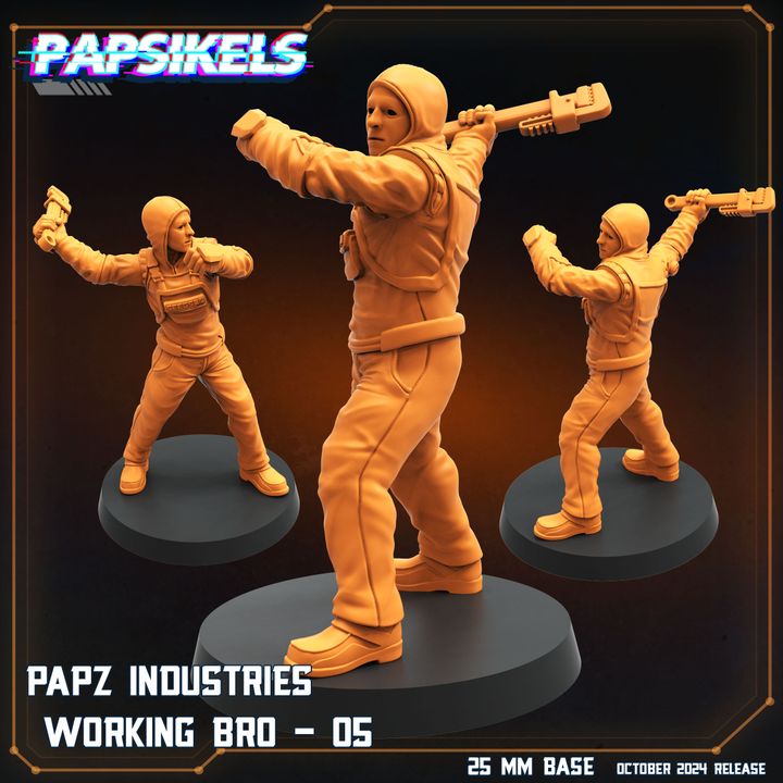 3D Printable PAPZ INDUSTRIES WORKING BROS SET 4 by PAPSIKELS MINIATURES