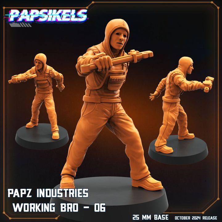 3D Printable PAPZ INDUSTRIES WORKING BROS SET 4 by PAPSIKELS MINIATURES