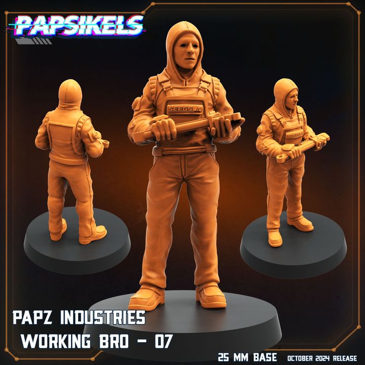 3D Printable PAPZ INDUSTRIES WORKING BROS SET 4 by PAPSIKELS MINIATURES