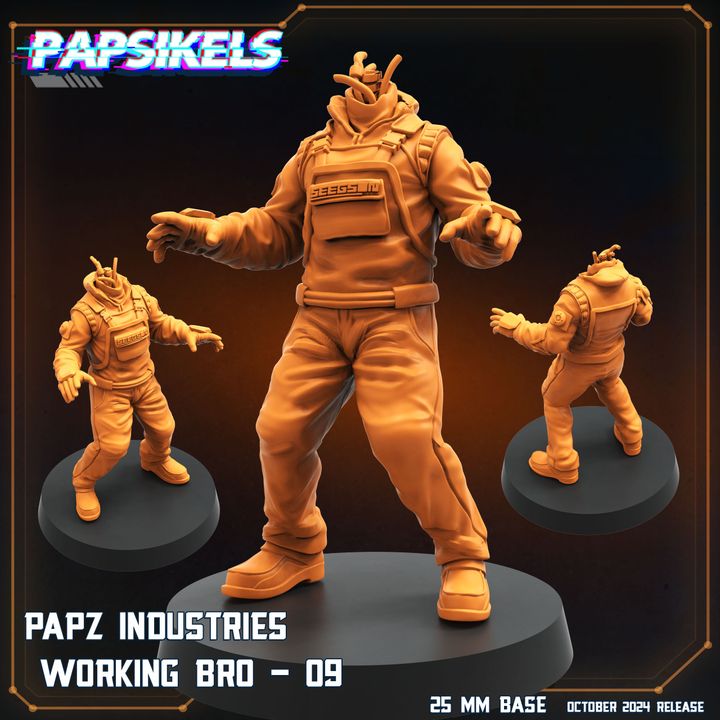 3D Printable PAPZ INDUSTRIES WORKING BROS SET 4 by PAPSIKELS MINIATURES
