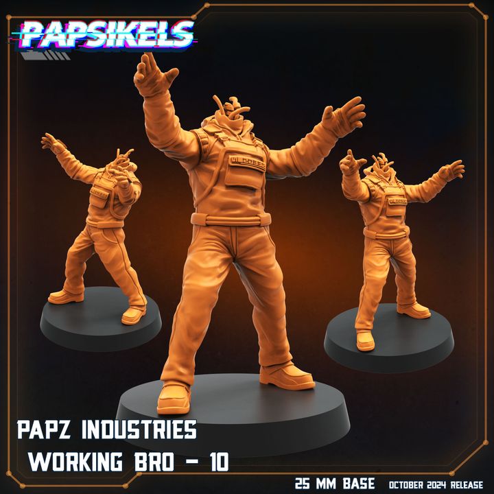 3D Printable PAPZ INDUSTRIES WORKING BROS SET 4 by PAPSIKELS MINIATURES