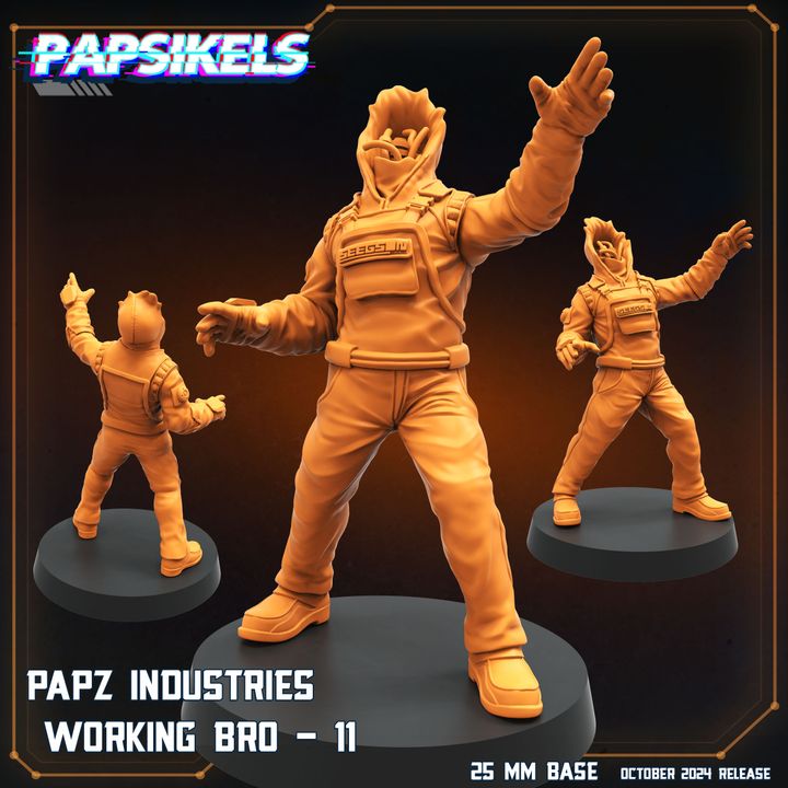 3D Printable PAPZ INDUSTRIES WORKING BROS SET 4 by PAPSIKELS MINIATURES