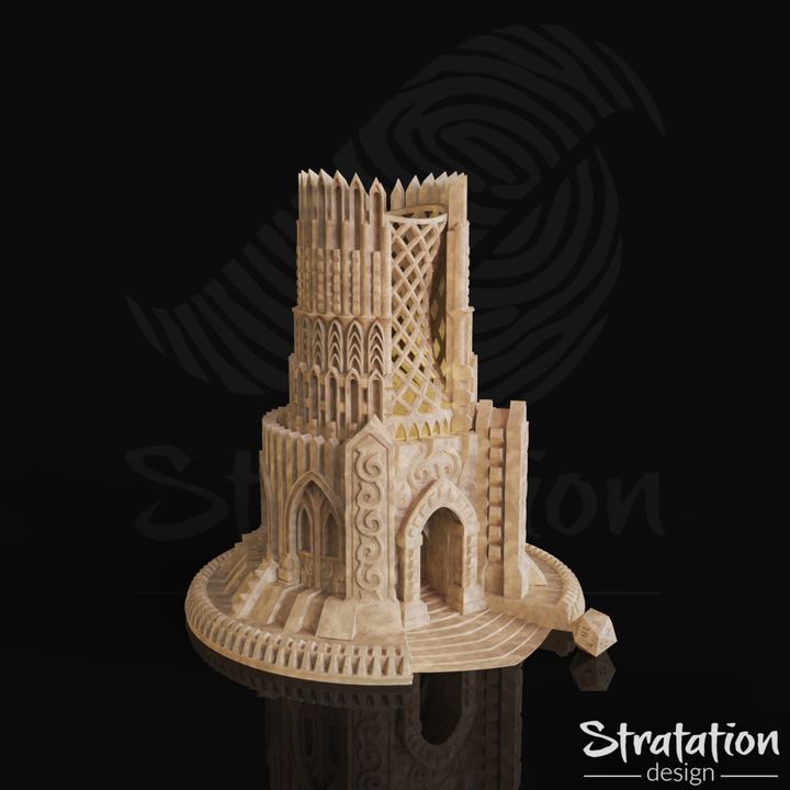 3D Printable Seraph Citadel Dice Tower by Stratation Design