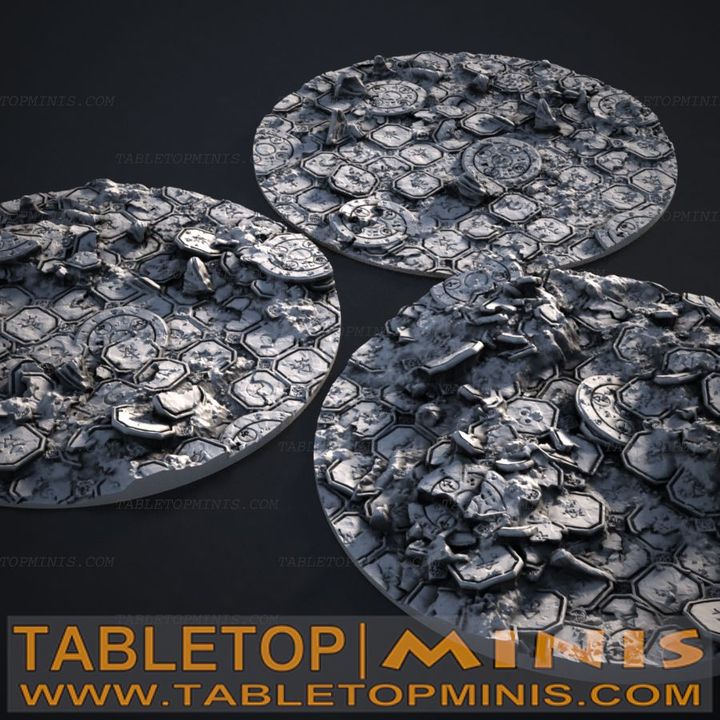 3D Printable Ancient Ruins 100mmx100mm Circular Base Toppers by ...