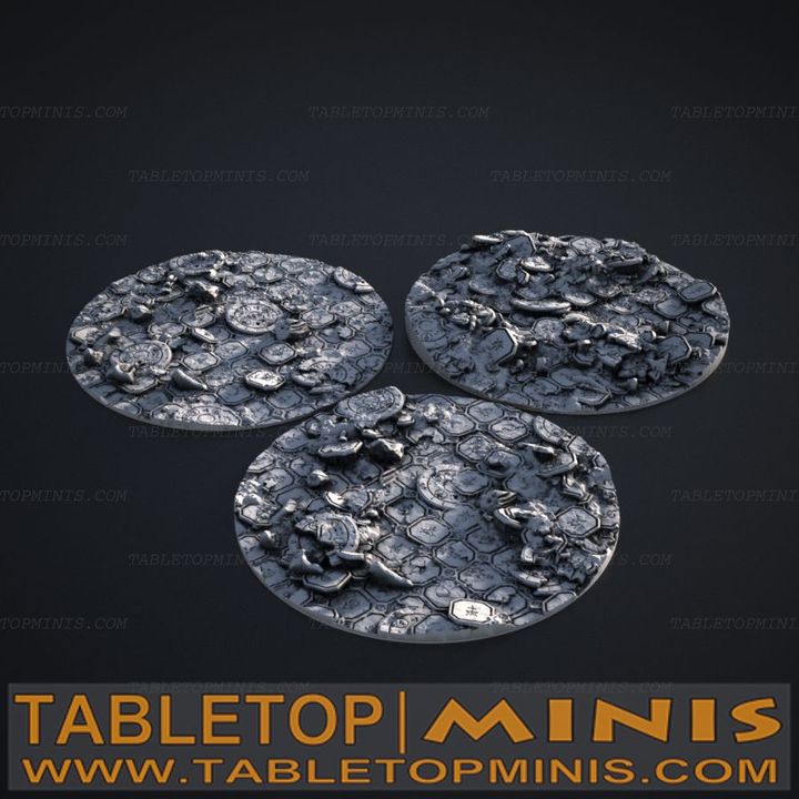 3D Printable Ancient Ruins 100mmx100mm Circular Base Toppers by ...