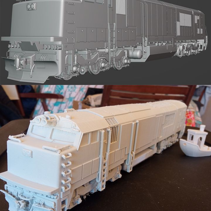 3D Printable GE P30CH Diesel Train Locomotive by Manos Liolios