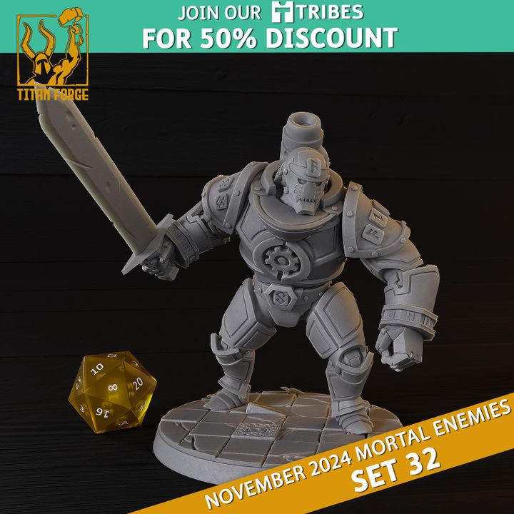 3D Printable Iron Golem - RPG Monster DnD 5e - Mortal Enemies Set 32 by ...