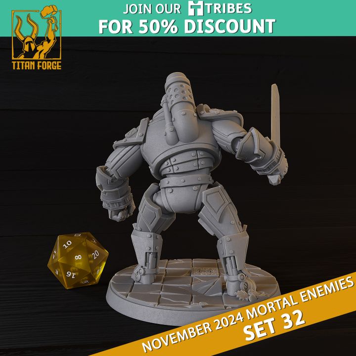 3D Printable Iron Golem - RPG Monster DnD 5e - Mortal Enemies Set 32 by ...
