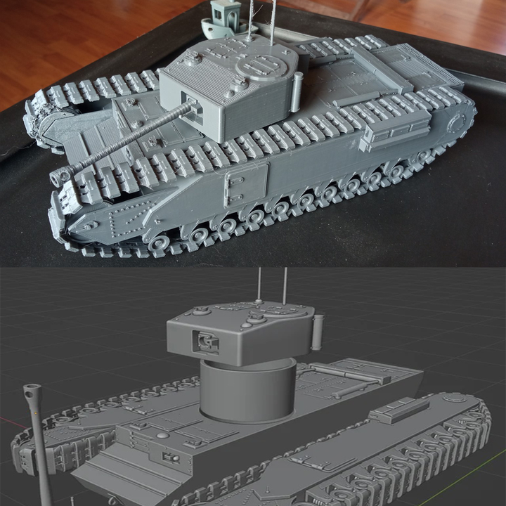 3D Printable Churchill Tank by Manos Liolios