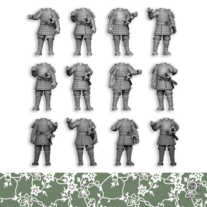 3D Printable Standing Samurai Infantry with Yari by Hokusa 3D Designs