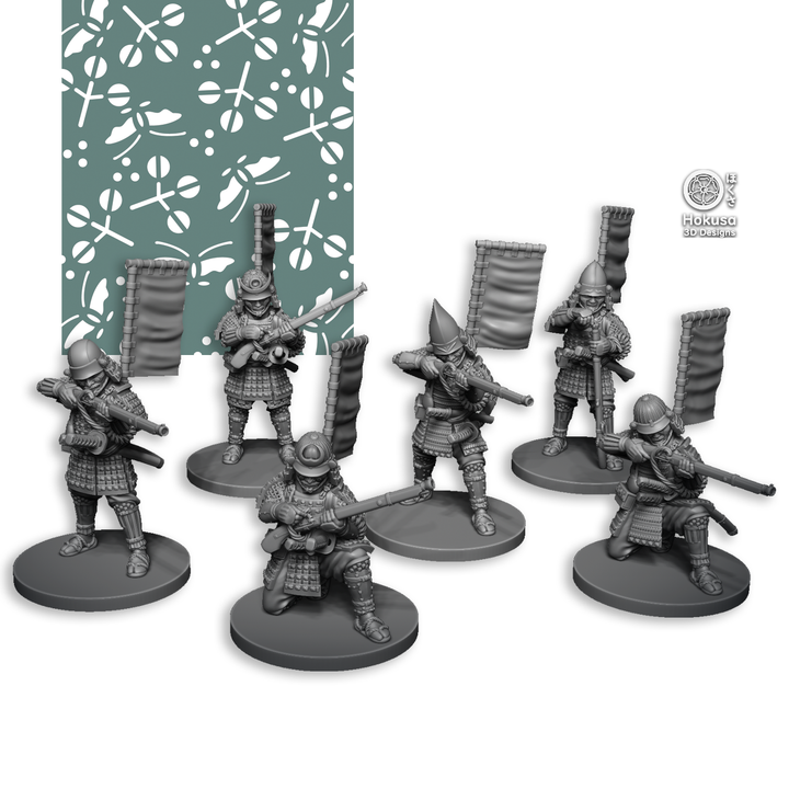 3D Printable Samurai infantry with Teppo by Hokusa 3D Designs
