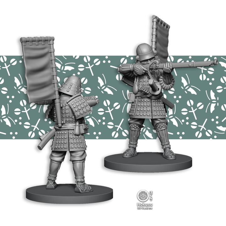 3D Printable Samurai infantry with Teppo by Hokusa 3D Designs