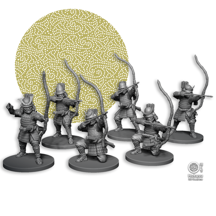 3D Printable Samurai infantry with Yumi by Hokusa 3D Designs